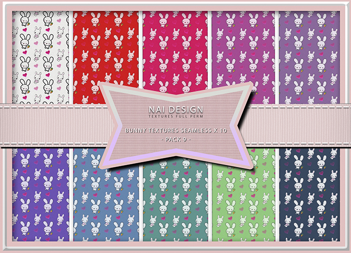 Second Life Marketplace - [[ NAI ]] Bunny Texture Pack 9 x10