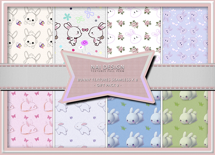 Second Life Marketplace - [[ NAI ]] Bunny Texture GIFT Pack 2 x8