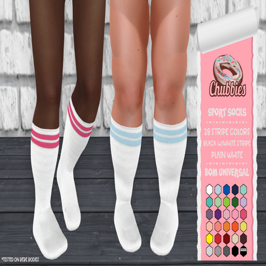 Second Life Marketplace - CHUBBIES - BOM SPORT SOCKS - ADD TO UNPACK