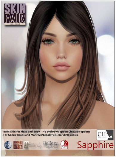Second Life Marketplace - [CHSkins] SAPPHIRE Fat Pack SKIN for Genus ...