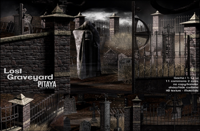Second Life Marketplace - PITAYA - Lost Graveyard full set with 2 RARE