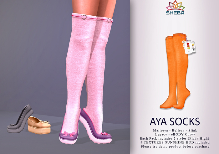 Second Life Marketplace - [Sheba] Aya Socks *SunShine (MAITREYA /LEGACY ...