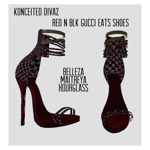 Second Life Marketplace - {KONCEITED DIVAZ} RED&BLK GUCCIEATS SHOES