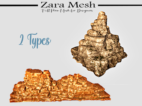 Second Life Marketplace - Zara Mesh - Rock Mound - FULL PERM MESH