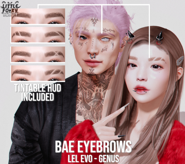 Second Life Marketplace - (ADD ME) ~Little Foxy B.~ Bae Eyebrows (Genus)