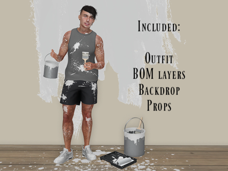 Second Life Marketplace - Complete PAINT Outfit & Props MALE