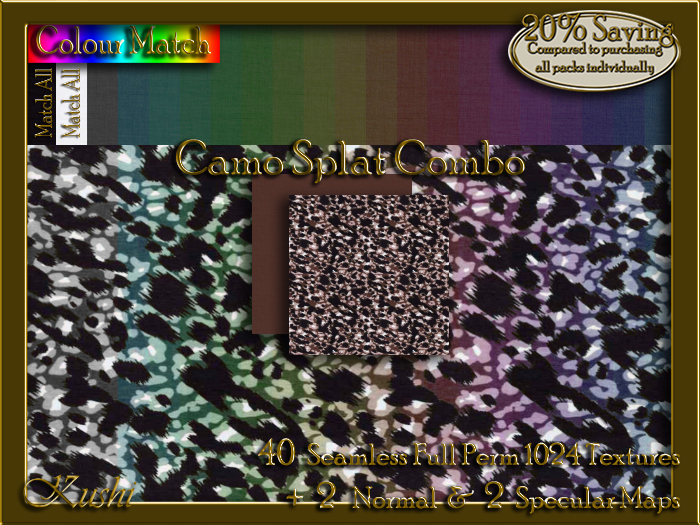 Second Life Marketplace - Camo Splat Combo Seamless Texture Set
