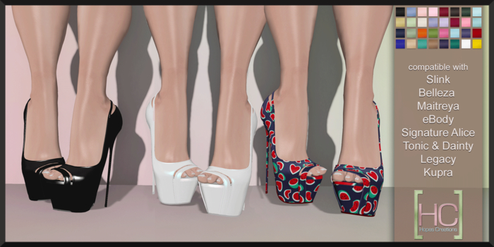 Second Life Marketplace - [HC] Mercy Heels Fat Pack for Slink, Belleza ...