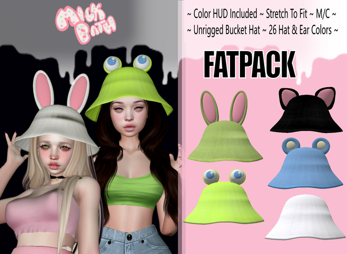 Second Life Marketplace - [:MB:] Bucket Hat FATPACK
