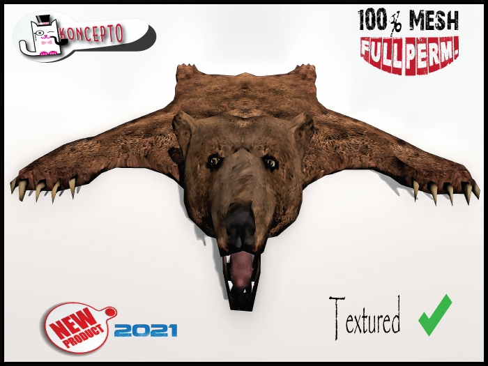 Second Life Marketplace - Full Perm. Textured Brown Bear By Koncepto