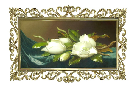 Second Life Marketplace - ART- Magnolias -Ornate Frame Gold