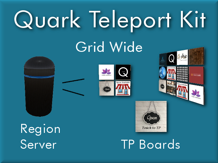 Second Life Marketplace - Quark Shop Teleporter Kit - TP Boards