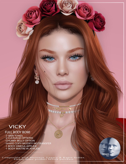 Second Life Marketplace - DEMO .::WoW Skins::: Vicky skin & shape GENUS