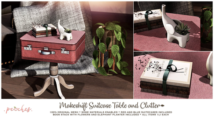 Second Life Marketplace - .peaches. Makeshift Suitcase Table