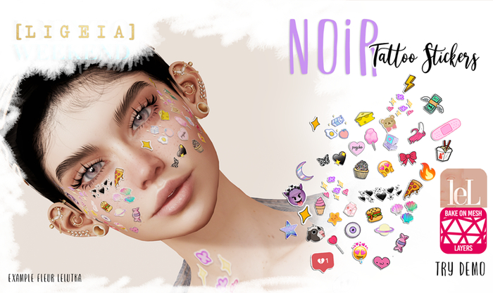 Second Life Marketplace - [ L I G E I A ] Noir Emoji Stickers Face