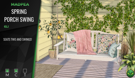 Second Life Marketplace - MadPea Spring Porch Swing