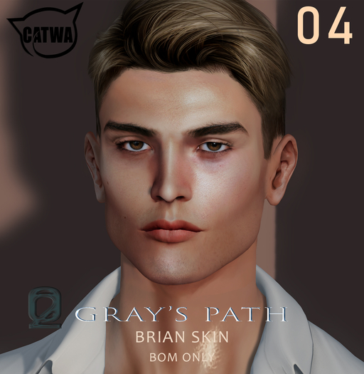 Second Life Marketplace - GRAY'S PATH Brian Skin for CATWA Tone 04 BOM