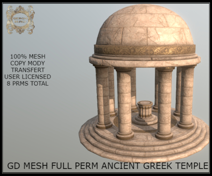 Second Life Marketplace - GD MESH FULL PERM ANCIENT GREEK TEMPLE
