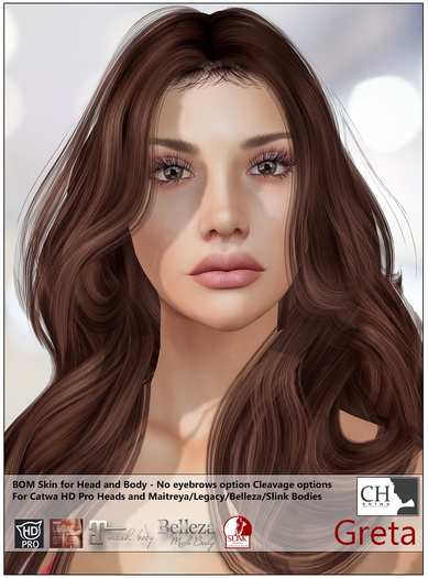 Second Life Marketplace - [CHSkins] GRETA Coffee SKIN for Catwa HD Pro ...