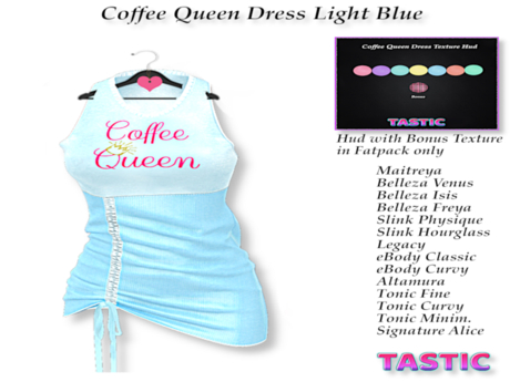 Second Life Marketplace - Tastic-Coffee Queen Dress Light Blue