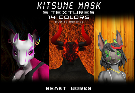 Second Life Marketplace - [Beast Works] Kitsune Mask DEMO