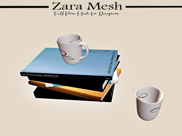 Second Life Marketplace - Zara Mesh - Deco - Books and Mugs - FULL PERM ...