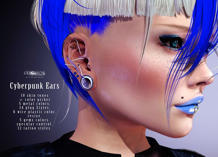 Second Life Marketplace - Cosmos: Cyberpunk Ears