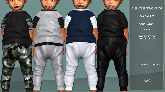 Second Life Marketplace - R2A KIDS STREETWEAR OUTFIT W/HUD