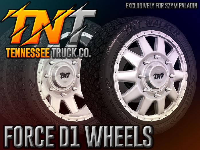Second Life Marketplace - TNT - FORCE D1 WHEELS (SZYM PALADIN ADDON)