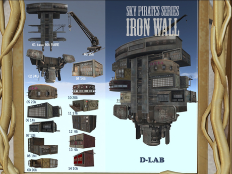Second Life Marketplace - D-LAB SKY PIRATE IRON WALL 02