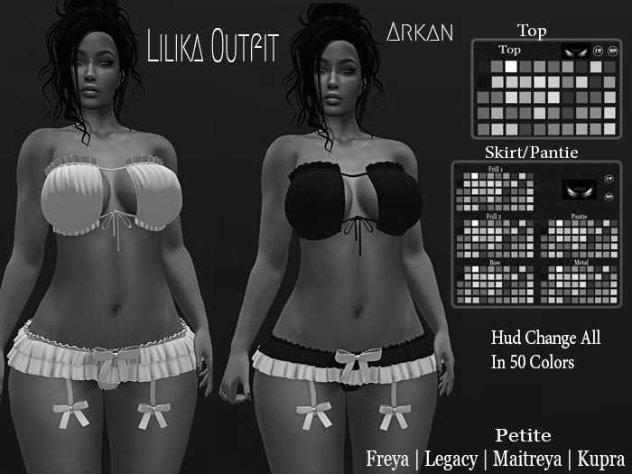 Second Life Marketplace Arkan Outfit Lilika Fitmesh Demo