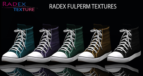 Second Life Marketplace - RADEX FULPERM TEXTURES F9 High Ankle Sneakers