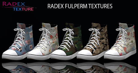 Second Life Marketplace - RADEX FULPERM TEXTURES F9 High Ankle Sneakers