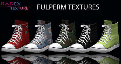 Second Life Marketplace - RADEX FULPERM TEXTURES F9 High Ankle Sneakers
