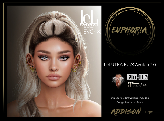 Second Life Marketplace - EUPHORIA Shapes - ADDISON Shape ( leL EVO X ...
