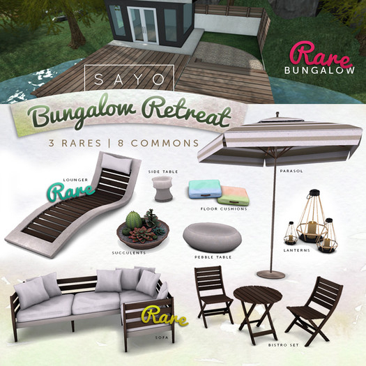 Second Life Marketplace - SAYO - Bungalow Retreat Gacha - Parasol - COMMON
