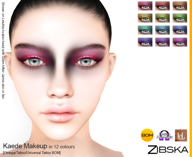 Second Life Marketplace - Zibska [50% Off] ~ Kaede Makeup in 12 colors ...