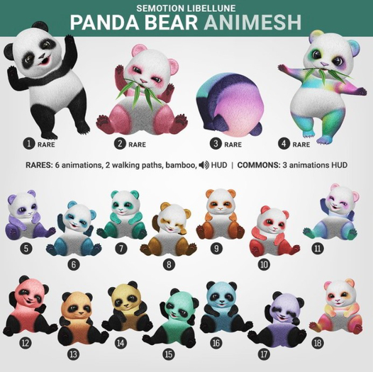 Second Life Marketplace - SEmotion Libellune Panda Bear Animesh #7