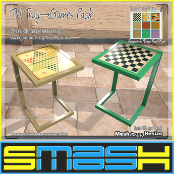 Second Life Marketplace - SMASH - TV Tray (Games Pack)