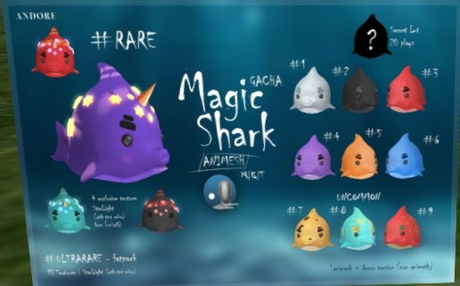 Second Life Marketplace - :ANDORE: - gacha - Magic Shark #8 UNCOMMON
