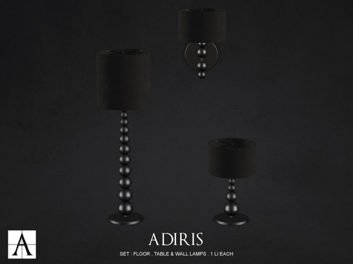 Second Life Marketplace - Architect. Adiris Lamp Set (steel) 1LI