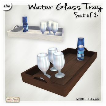 Second Life Marketplace - [V/W] Water Glass Tray - Set of 2 - White ...