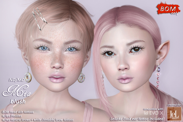 Second Life Marketplace - ND/MD MIA-BOM head skins-1-BLUSH-LELUTKA