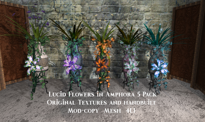 Second Life Marketplace - !_!ND Lucid Flowers Amphora 5 Pack Fantasy ...