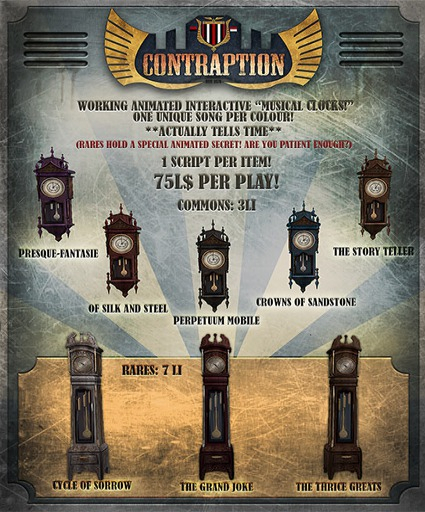 Second Life Marketplace - [ContraptioN] Musical Clock: Of Silk and ...