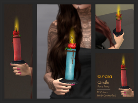 Second Life Marketplace - - Auralia - Candle pose Prop - 12 Colors