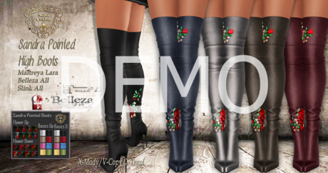 Second Life Marketplace - DEMO - ND - Sandra Pointed Jeans High Boots ...