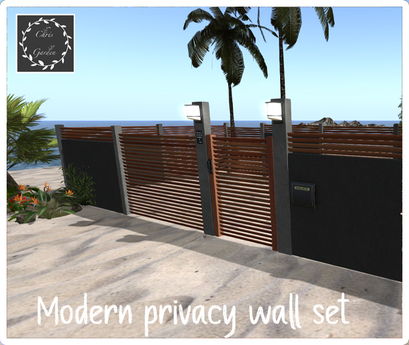 Second Life Marketplace - Modern Privacy wall and door Set