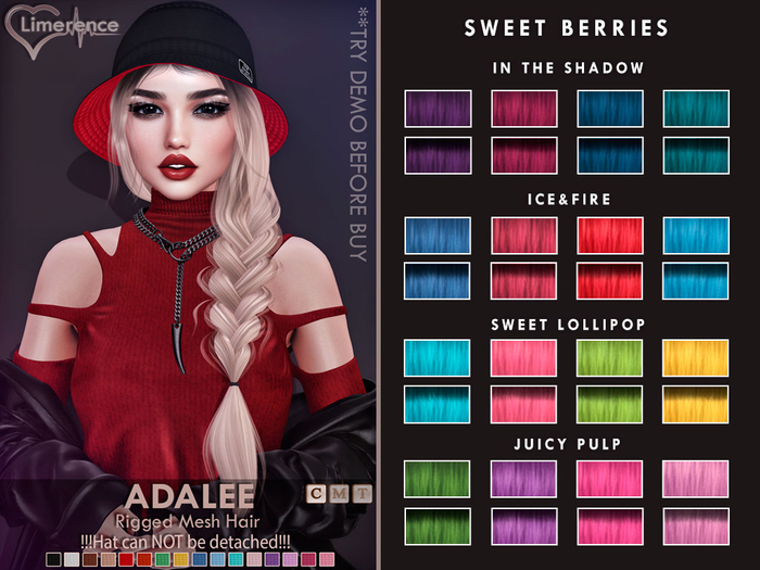 Second Life Marketplace - {Limerence} Adalee hair-Sweet berries
