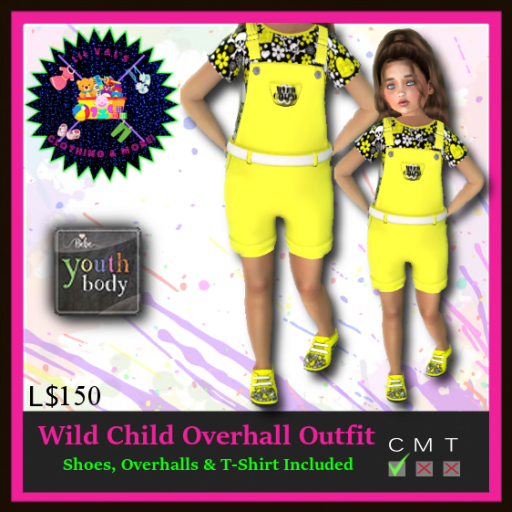 Second Life Marketplace - *LVD* Wild Child Outfit Yellow - (BEBE Youth)